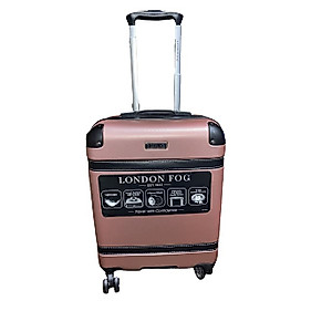 LONDON FOG Vintage Hardside Expandable Spinner Luggage,Midnight pink , Carry-On 20-Inch