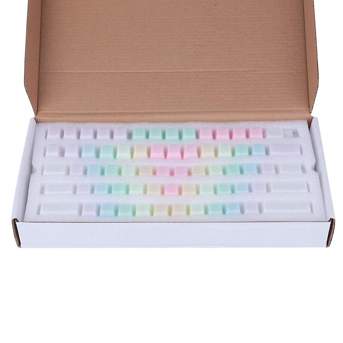 HMANE 109 Keys POM Jelly Keycaps Set, Rainbow Blank Doubleshot Translucent OEM Profile Mechanical Gaming Keyboard Keycaps for 60ï¼…/87 TKL/104/108 Cherry MX Switches