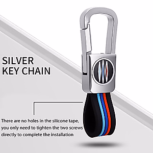 OLLEN Heavy Metal Key Fob Cover Case, Fit for BMW 5 6 7 Series X1 X2 X3 X5 X6 GT Series, Full Protection Key Fob Shell Case, Blade Shape, Silver (1 Pcs)