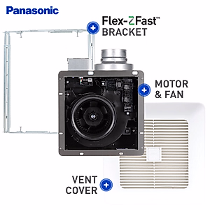 PanasonicFV-0511VK2 Pick-A-Flow - 50-80-110 CFM Bathroom Exhaust Fan - Quiet Energy Star-Certified Ceiling Fan - White
