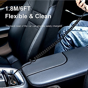 1.8M/6Ft USB iPhone Coiled Lightning Charging Cable for CarPlay,Apple Fast Charging Cord Sync USB Data Spring LED Retractable Charger Adapter Connector for iOS/iPhone 12/11/SE/Xs/Xr/8/7/6/iPad/iPod
