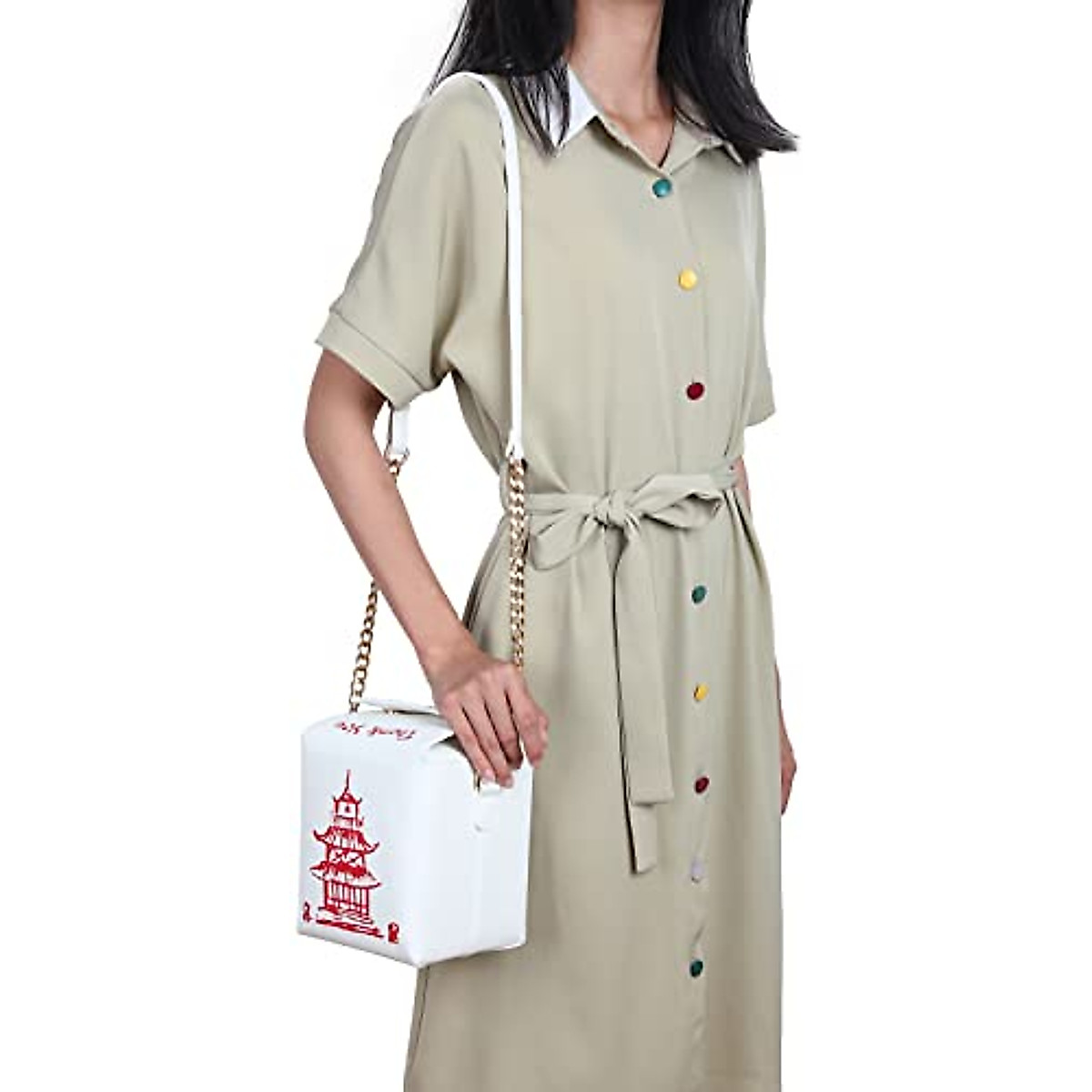 lola mae Chinese Takeout Box Crossbody Bag for Women Novelty to go Case Messenger Shoulder Purse Fun Naughty Handbag…