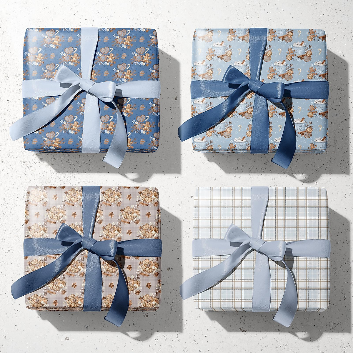 FIEHALA Flat Wrapping Paper Sheets - 8 Sheets with 4 Unicorn Patterns - Pre Cut & Folded Flat Design (20 inches × 27.5 inches per sheet)