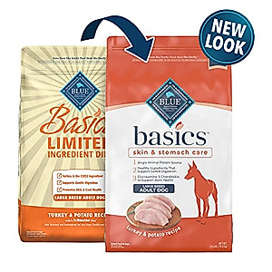 Blue Buffalo Basics Skin & Stomach Care, Natural Adult Large Breed Dry Dog Food, Turkey & Potato 24-lb