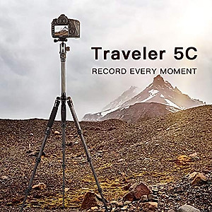 SIRUI Carbon Fiber Travel 5C Tripod 54.3 inches Lightweight Portable Camera Tripod with Ball Head and Arca Swiss Plate Load Capacity Up to 4kg