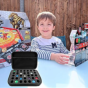 Jucoci Toy Organizer Case Compatible with Bakugan Battle Planet, BakuCores, Armored Alliance, Geogan Rising, Toy Organizer Storage Container Holder Fits for 35 Pieces. (Only Case) Black