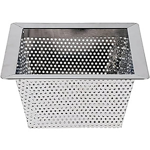Express KitchQuip Commercial Flood Drain Strainer (Stainless Steel, 10" x 10" x 5")