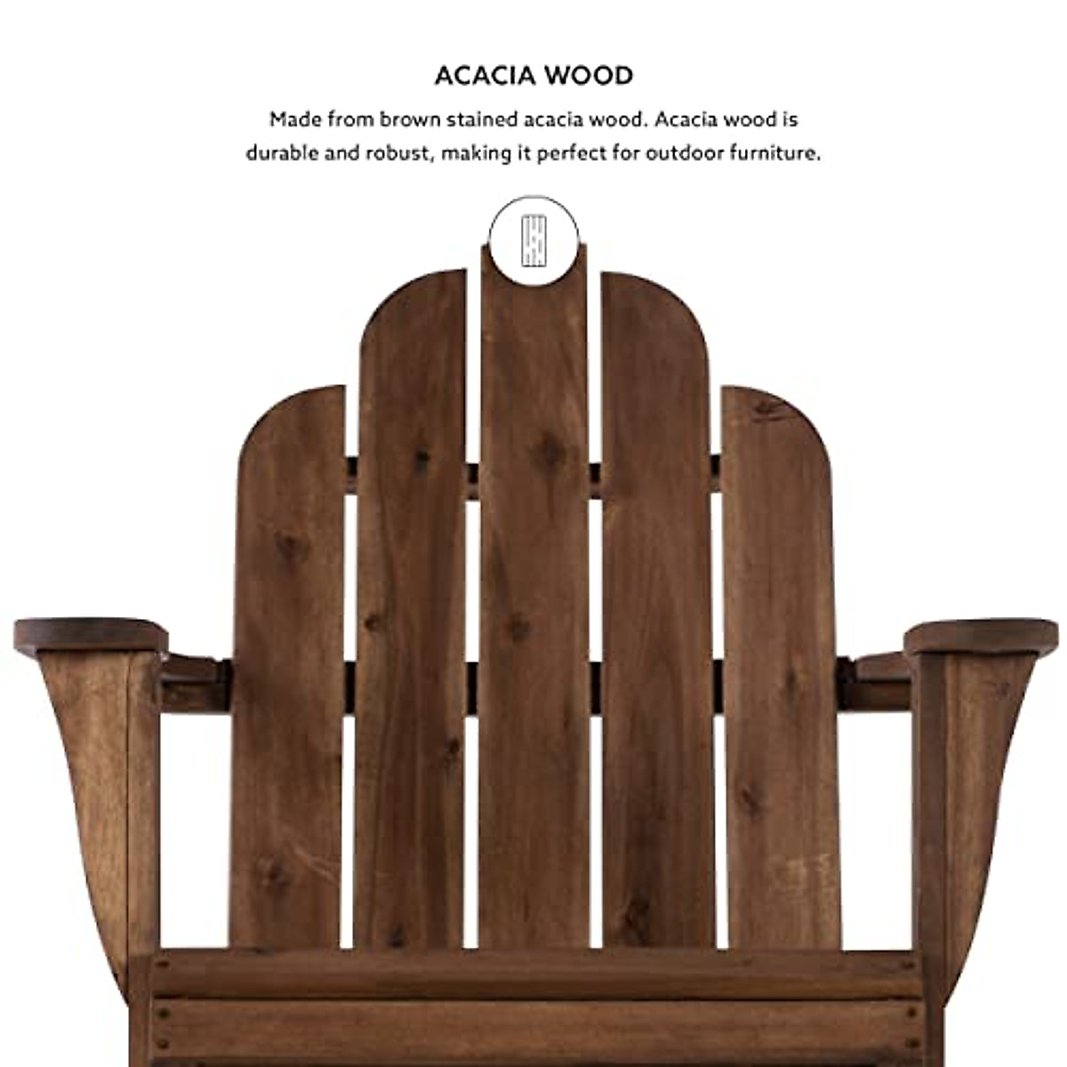 Linon Woodstock Rocking Chair, Teak