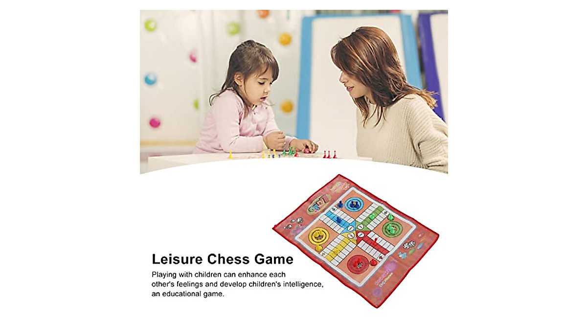 Tissting Wooden Checkerboard Flying Ludo Chess Set, 2.4x1.8in Non Woven ...