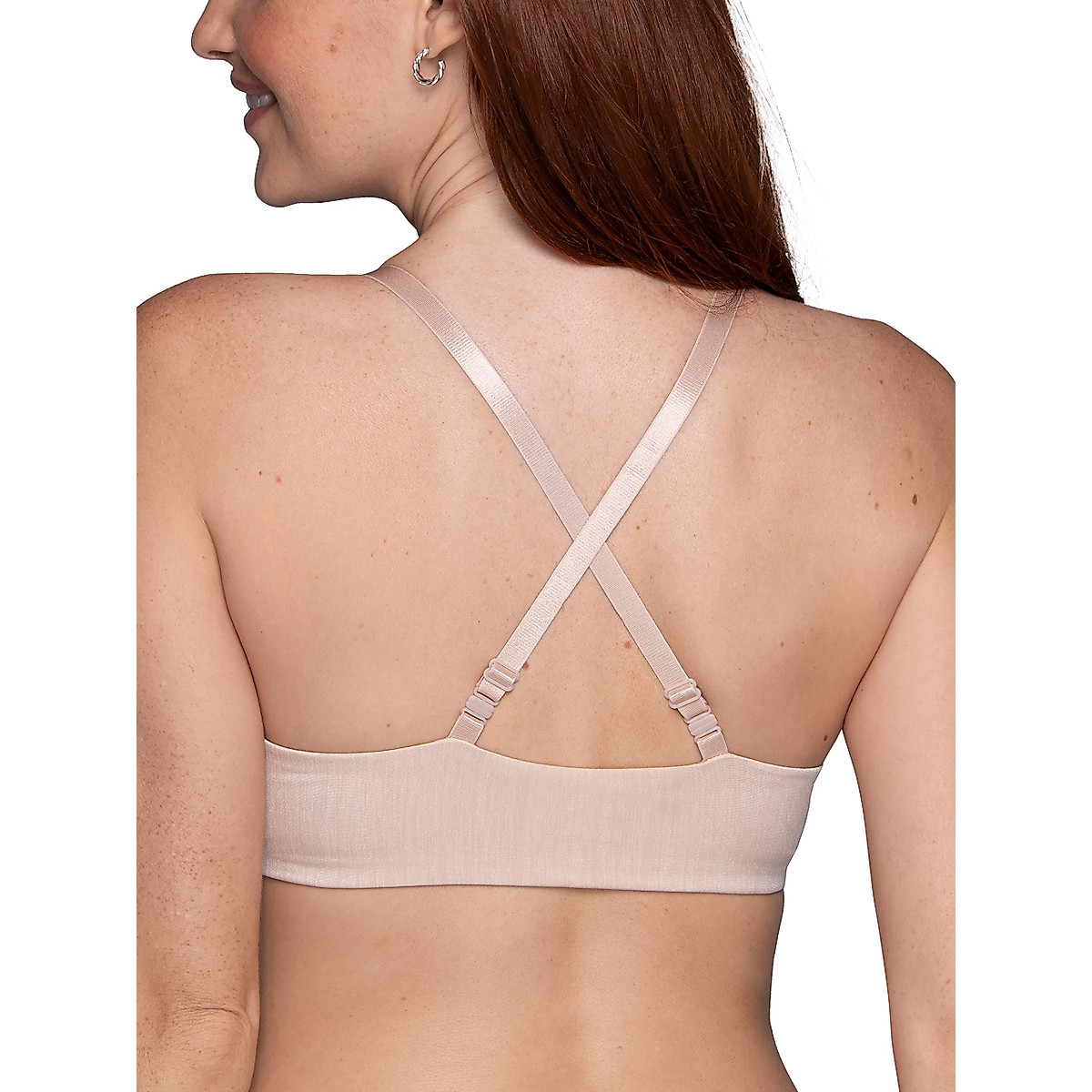 Vanity Fair Women's Illumination Front Closure Bra, 3-Way Convertible Staps, Lightly Lined Cups up to DD, Beige, 36C