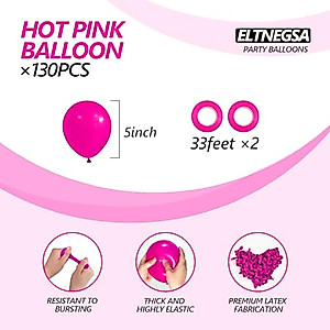 132pcs 5inch Hot Pink Balloons, Small Latex Balloons for Birthday Party Baby Shower Wedding Bride Decorations