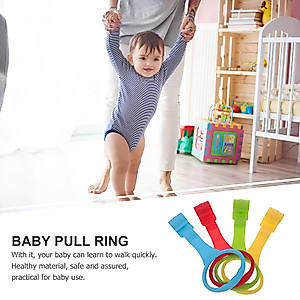 4pcs Baby Toddler Crib Pull Ring Baby Bed Stand Up Rings Kids Best Walking Training Tool,Random Color