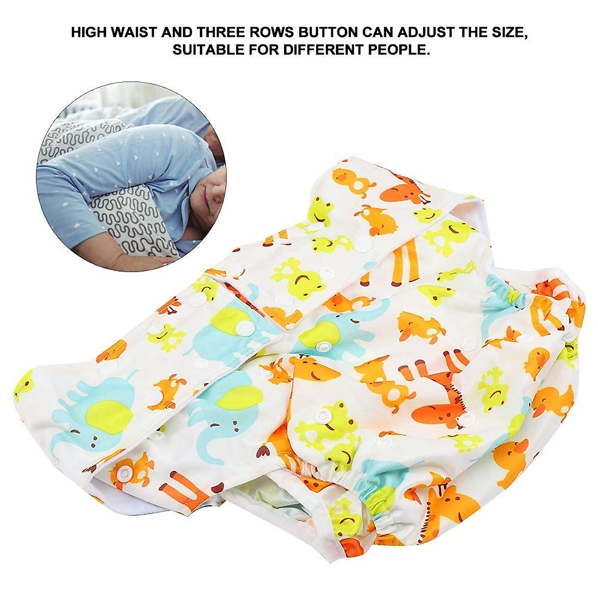 Washable Diapers,Reusable Adult Diaper Leak Proof Protection, Washable and Reusable Adjustable Breathable Adult Diaper for The Elderly, One Size Fits All(2)