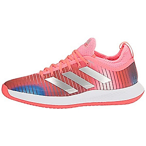 adidas Women's Defiant Generation Tennis Shoe, Turbo/Silver Metallic/White, 7.5