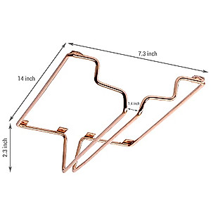 MyGift Modern Copper Tone Metal Frame Under Cabinet Stemware Wine Glass Holder, Stemmed Flute, Champagne, Red, White Wine Glass Hanger Rack, Set of 3