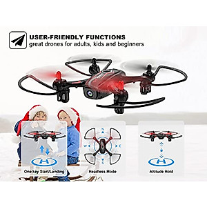 NEHEME NH530 Drones with Camera for Adults Kids, FPV Drone with 1080P HD Camera, RC Quadcopter for Beginners with Gravity Sensor, Headless Mode, One Key Return/Take Off/Landing, Drone with 2 Batteries