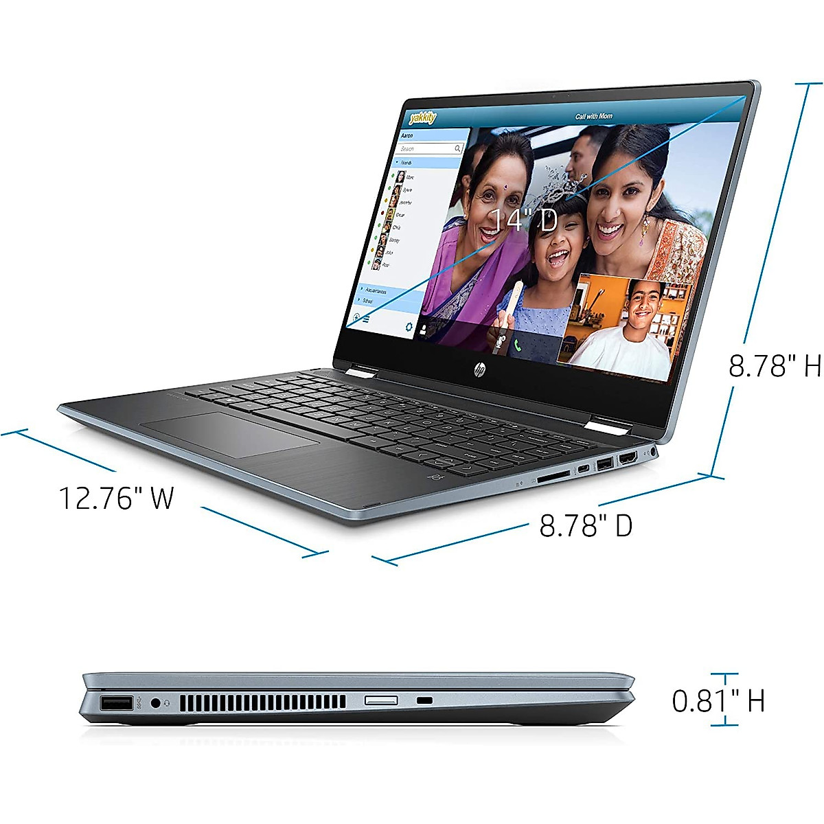 HP 2020 Pavilion x360 14" FHD WLED Touchscreen 2-in-1 Convertible Laptop, Intel Core i5-1035G1 up to 3.6GHz, 8GB DDR4, 256GB SSD, 802.11ac, Bluetooth, Webcam, HDMI, Windows 10,Cloud Blue