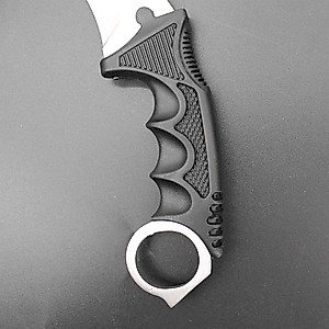 WeTop Karambit Knife, CS-GO for Hunting Camping Fishing and Field Survival, Stainless Steel Fixed Blade Tactical Knife with Sheath and Cord (Silver).