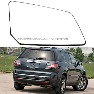 Dasbecan Right Passenger Side Mirror Glasses Assembly with Plastic Backing Plate Heated Glass Compatible With GMC Acadia Chevy Traverse Saturn Outlook Replaces 15951928 30223 80223