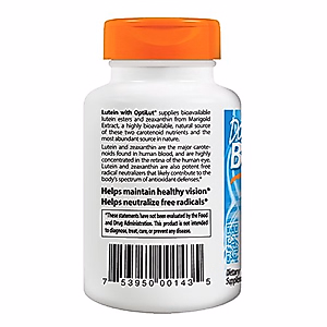 Doctor's Best Lutein with OptiLut, Non-GMO, Vegan, Gluten Free, Soy Free, Eye Health, 10 mg, 120 Veggie Caps