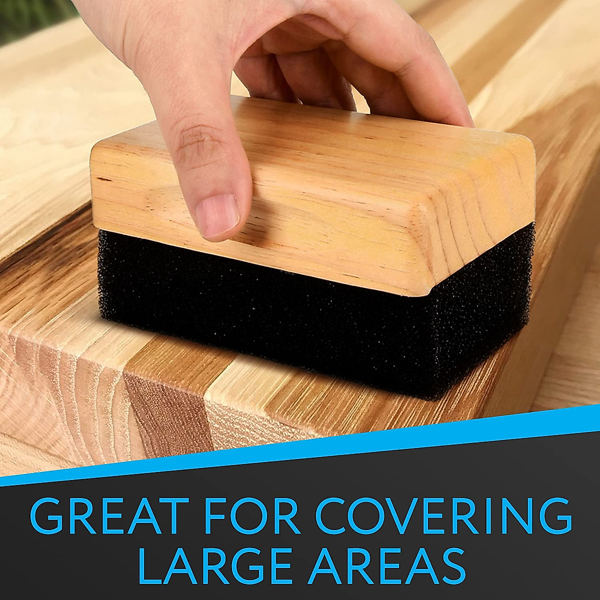 IMPRESA Oil & Wax Large Block Applicator with 2 Microfiber Buffing Pads, for Applying Cutting Board Oil & Wax to Countertops, Butcher Blocks & Other Large Wooden Surfaces