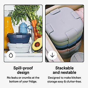 STOJO Collapsible Sandwich Box – Lilac Purple, 24oz - Reusable Food Storage Container - To-Go Travel Silicone Bowl for Hot and Cold Food - for Meal Prep, Lunch, Camping and Hiking - Dishwasher Safe