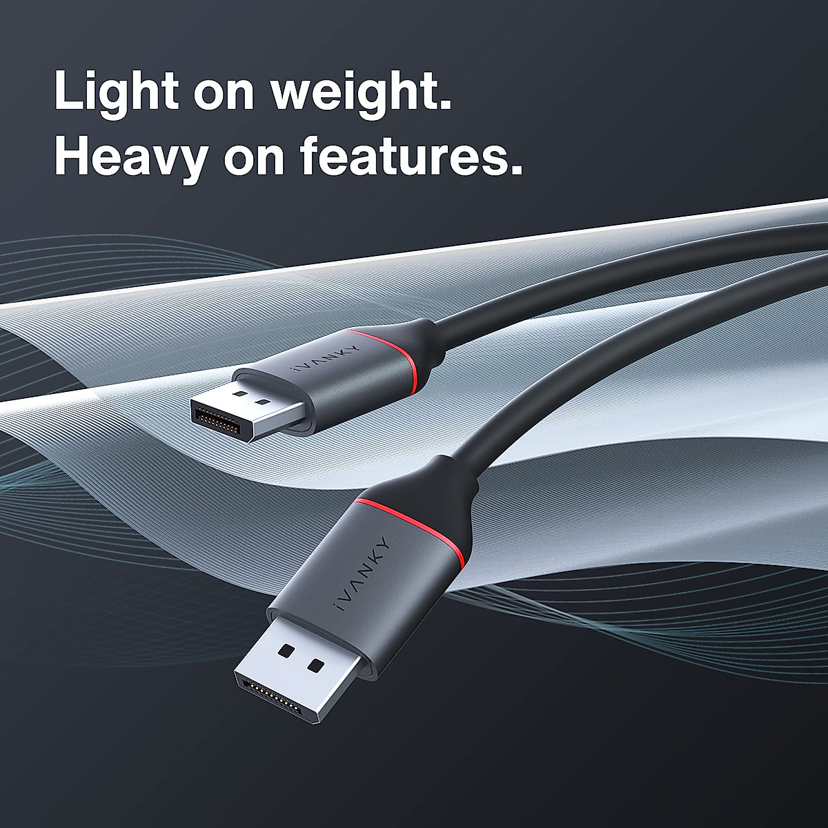 IVANKY DisplayPort Cable 10ft, DP Cable 1.2, [Updated New Model] Display Port Cable 144z, 4K@60Hz, 2K@165Hz, 2K@144Hz, 3D, DisplayPort to DisplayPort Cable, Compatible Laptop, PC, Gaming Monitor, TV