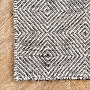 nuLOOM Ago Geometric Wool Area Rug, 5x8, Grey