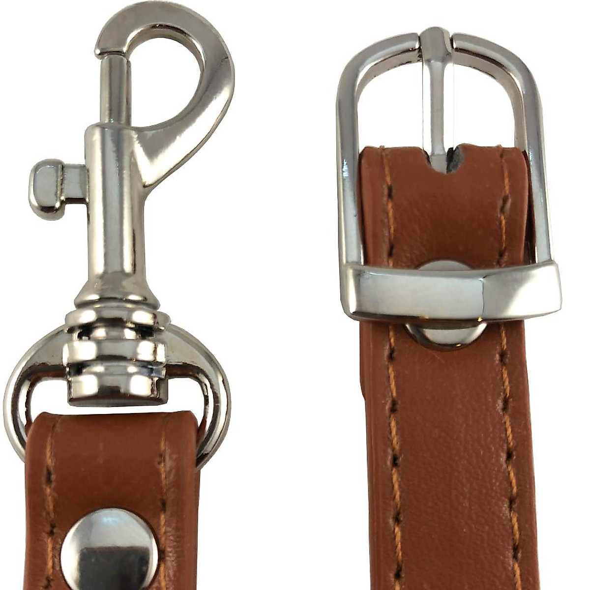 5/8” Cognac Brown Adjustable Replacement Cross Body Handbag Purse Strap (5/8" Cognac Brown/Nickel Tone)