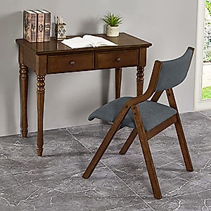 Ball & Cast Modern Folding Chairs Foldable Dining Chairs Set of 2, 18" Seat Height, Dark Grey