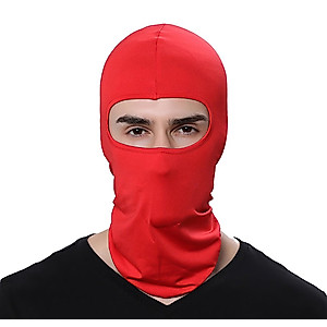 GANWAY Ski Mask Balaclava Hood Skullies Beanies Outdoor Sports Cycling Hat (Red)