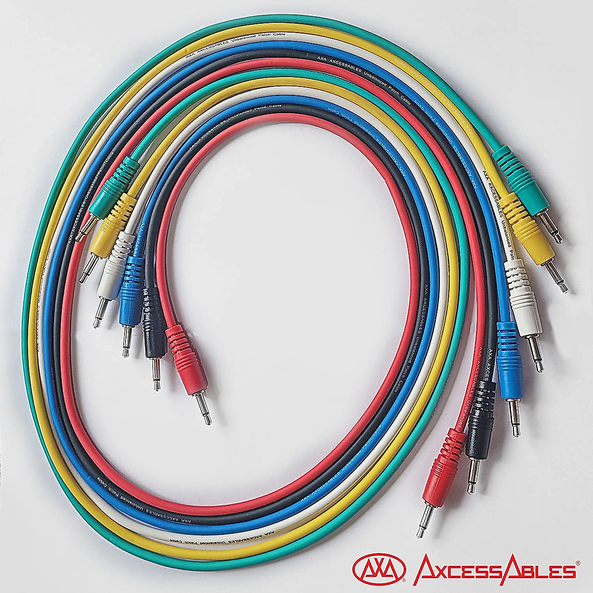 AxcessAbles 1/8 inch (3.5mm) TS to 1/8 inch (3.5mm) TS Unbalanced Mono Patch Cables | Modular Synth Cables | TS Aux Cords| Eurorack Audio Cables | 3.5mm TS Aux Cords 6 Pack (3ft)