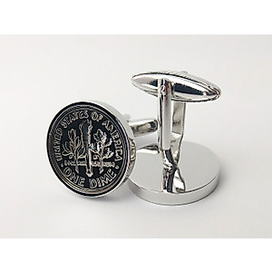 Worldcoincufflinks Rhodium Plated Birthday/Anniversary For Men 1973 Genuine in Silver Box