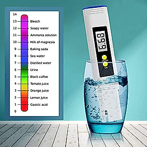 Pesonder PH Meter, Digital PH Meter 0.01 PH High Accuracy Water Quality Tester with 0-14 PH Measurement Range for Household Drinking, Pool and Aquarium Water PH Tester Design with ATC, Blue