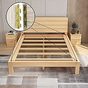 ZBRO 4 Set Bed Rail Brackets-Bed Frame Hardware for Wood Bed Frame Headboards Footboards - 5inch (Screws Included)