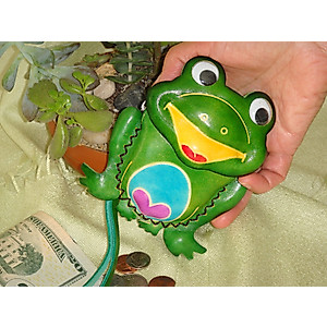 Leather Frog Change, Jewelry Holder. Handmade Happy Frog Coin Pouch, Wrist Strap and Zipper.