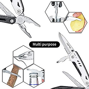 SIUPRO Multitool Pocket Knife, Mens Stocking Stuffers, Christmas Gifts for Dad Husband Boyfriend, Tactical Utility Multi Tool, Survival Gear, Detachable Large Scissors Plier
