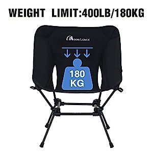 MOON LENCE Camping Chairs 2 Pack, Compact Backpacking Chairs, Portable Folding Chairs with Side Pockets Lightweight Heavy Duty for Camping Backpacking Hiking