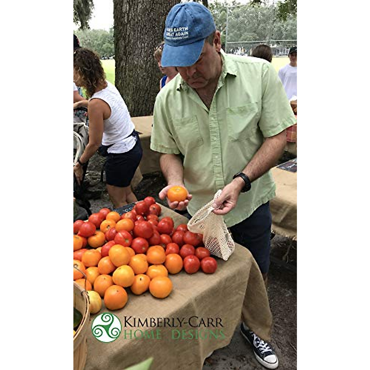 ZERO WASTE ORGANIC COTTON MESH REUSABLE PRODUCE BAG SET | Premium Washable Bags for Fresh Fruits & Vegetables | Compostable, Biodegradable | Sustainable Alternative to Plastic Bags | 4 Sizes | 7 Bags