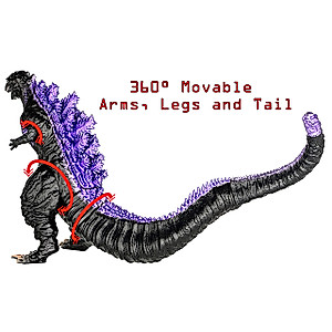 TwCare Legendary Shin Godzilla, Movie Series Movable Joints Action Figures Soft Vinyl, Carry Bag