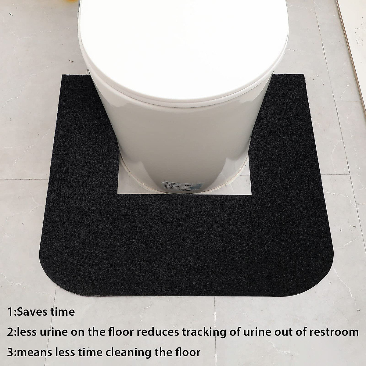 Nuanchu Commode Mats for Odor Eliminating Urinal Pee Pads Toilet Floor Mat Urine for Bathroom Restroom Floor, Black Gray(6 Pieces)