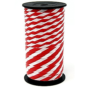 Christmas Curling Ribbon Pack of 3 Rolls Green, Red & White Stripes, and Metallic Silver; Holiday Party Crafts Supplies Decorations- 100 Yards Per Roll - Total of 900 Feet; by Gift Boutique
