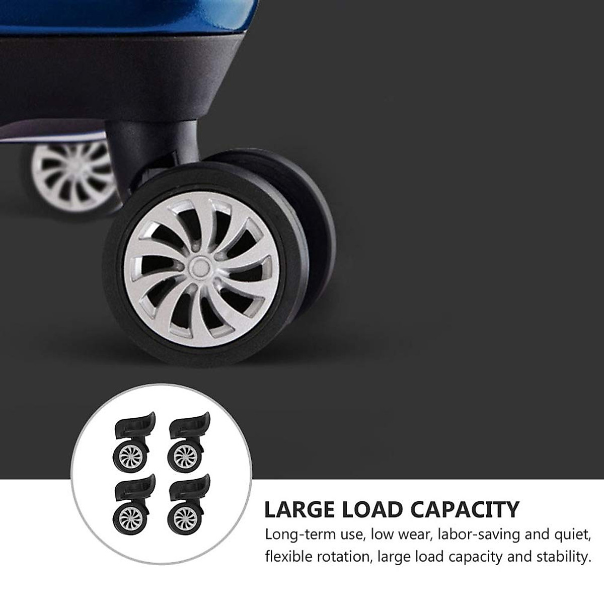 BESPORTBLE 4pcs Luggage Suitcase Caster Wheels Swivel Wheel Replacement Luggage Travel Suitcase Wheels Plastic Bearings Repair Set for Luggage Kits