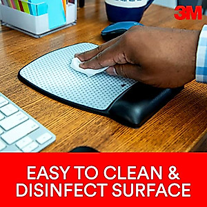 3M Precise Mouse Pad With Gel Wrist Rest, Soothing Gel Comfort With Durable, Easy To Clean Leatherette Cover, Optical Mouse Performance, 8.6" X 6.8", Black (MW309LE)