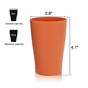 Homienly Wheat Straw Cups Plastic Cups Set of 8 Unbreakable Drinking Cup Kids Cups Reusable Dishwasher Safe Water Glasses Small Cups for Kitchen (8 OZ Kids Size)