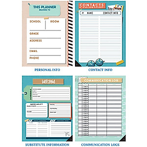 Carson Dellosa Let's Explore Teacher Planner, 8" x 11" Spiral Bound Teacher Planner With Planner Stickers, Undated Daily Planner, Weekly & Monthly Planner & School Supplies for Classroom Organization