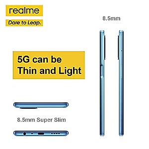 Realme 8 5G Dual SIM 128GB ROM + 6GB RAM (GSM Only | No CDMA) Factory Unlocked 5G/LTE Smartphone (Supersonic Blue)-International Version