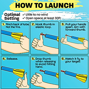 Toy Rocket Launcher for Kids: Best Slingshots for Kids Rocket Toys - Safe Kid Singshot Toy for Boys & Girls - Foam Finger Rockets for Kids Age 6-8 8-12 Easter Gifts & Easter Basket Stuffer