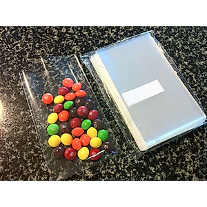 UNIQUEPACKING 100 Pcs 3 1/2 x 5 1/2 (O) Clear Flat Cello/Cellophane 3.5x5.5 Bags