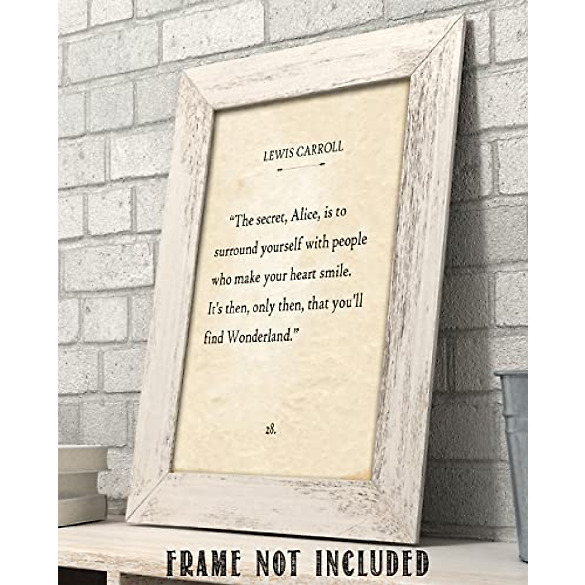 Alice in Wonderland Decor - The Secret, Surround Yourself With People Who Make Your Heart Smile - 11x14 Unframed Typography Book Page Print - Perfect Alice in Wonderland Gifts and Decorations